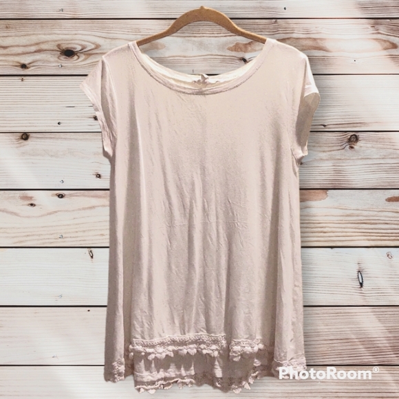 Sun & Shadow | Tops | Sun Shadow Lace Hem Blouse | Poshmark